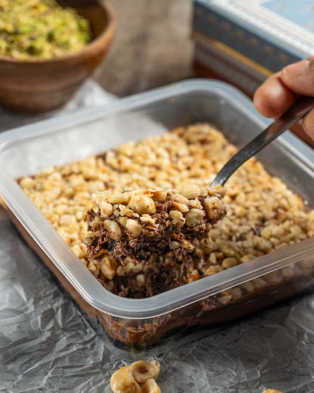 Hazelnut Kunafa chocolate Fudge – THE BAKLAVA BOX