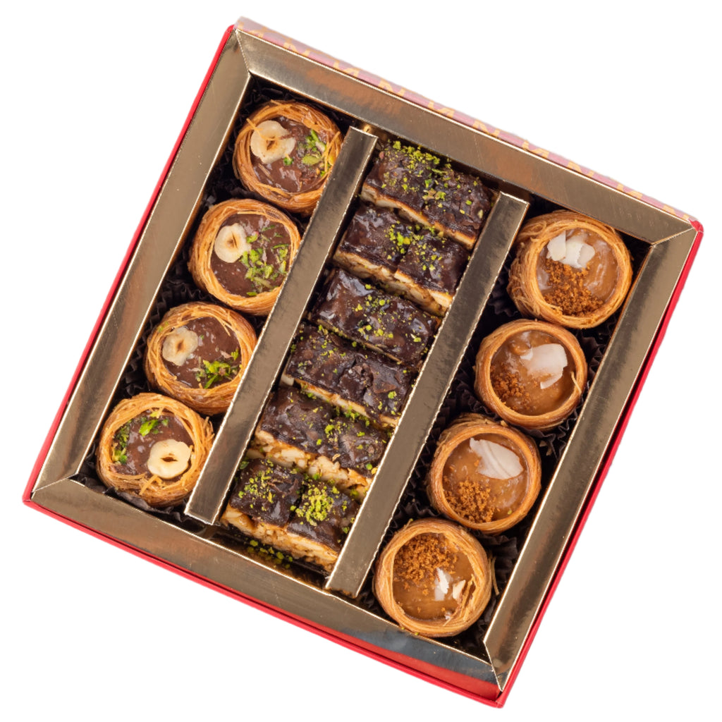 Assorted Chocolate Flavoured Baklava & Kunafa - 250 gm – THE BAKLAVA BOX