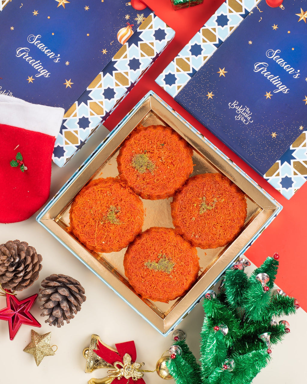 Christmas gift box- Assorted Kunafa Box (4 pieces-500gm) – THE BAKLAVA BOX